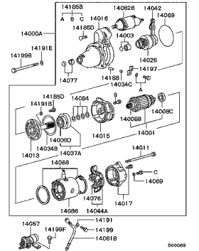 1989 - 1994 Mitsubishi JEEP J53 OEM Parts | Japan sales region, , 629222