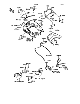1991 Kawasaki ZX400 OEM Parts | Spain sales region, Firecracker Red (B1 ...