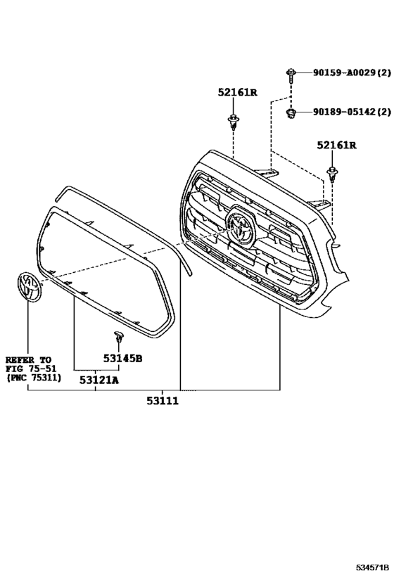 Radiator Grille for 2015 - 2017 Toyota TACOMA GRN305 | U.S.A. sales ...