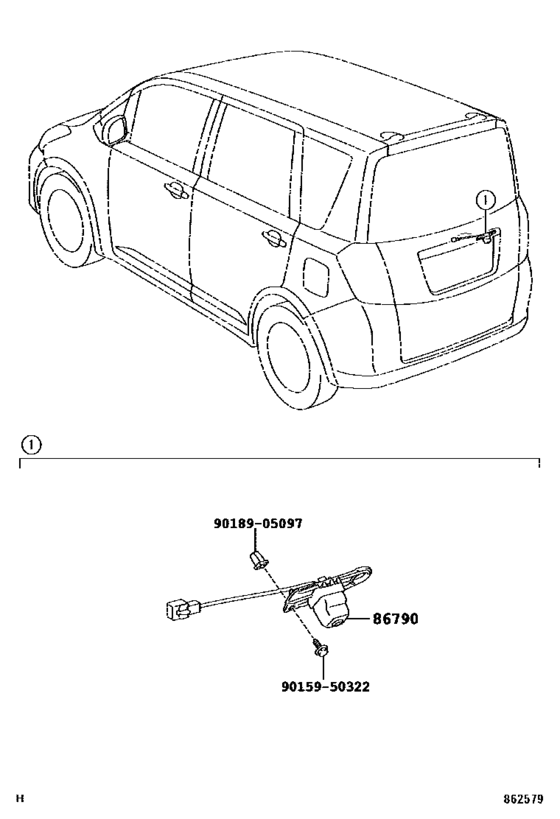 Rear Monitor Display & Camera for 2005 - 2010 Toyota RACTIS SCP100 ...