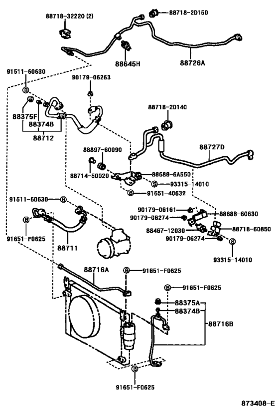 Heating & Air Conditioning - Cooler Piping для Toyota LAND CRUISER ...