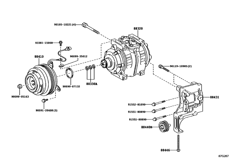 Heating & Air Conditioning - Compressor for 2017 - 2018 Toyota COASTER ...