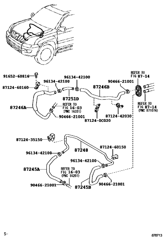 Heating & Air Conditioning - Water Piping for 2006 - 2009 Toyota LAND ...