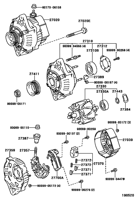 Alternator for 1999 - 2003 Toyota HILUX/4RUNNER TRUCK RZN152 | Japan ...