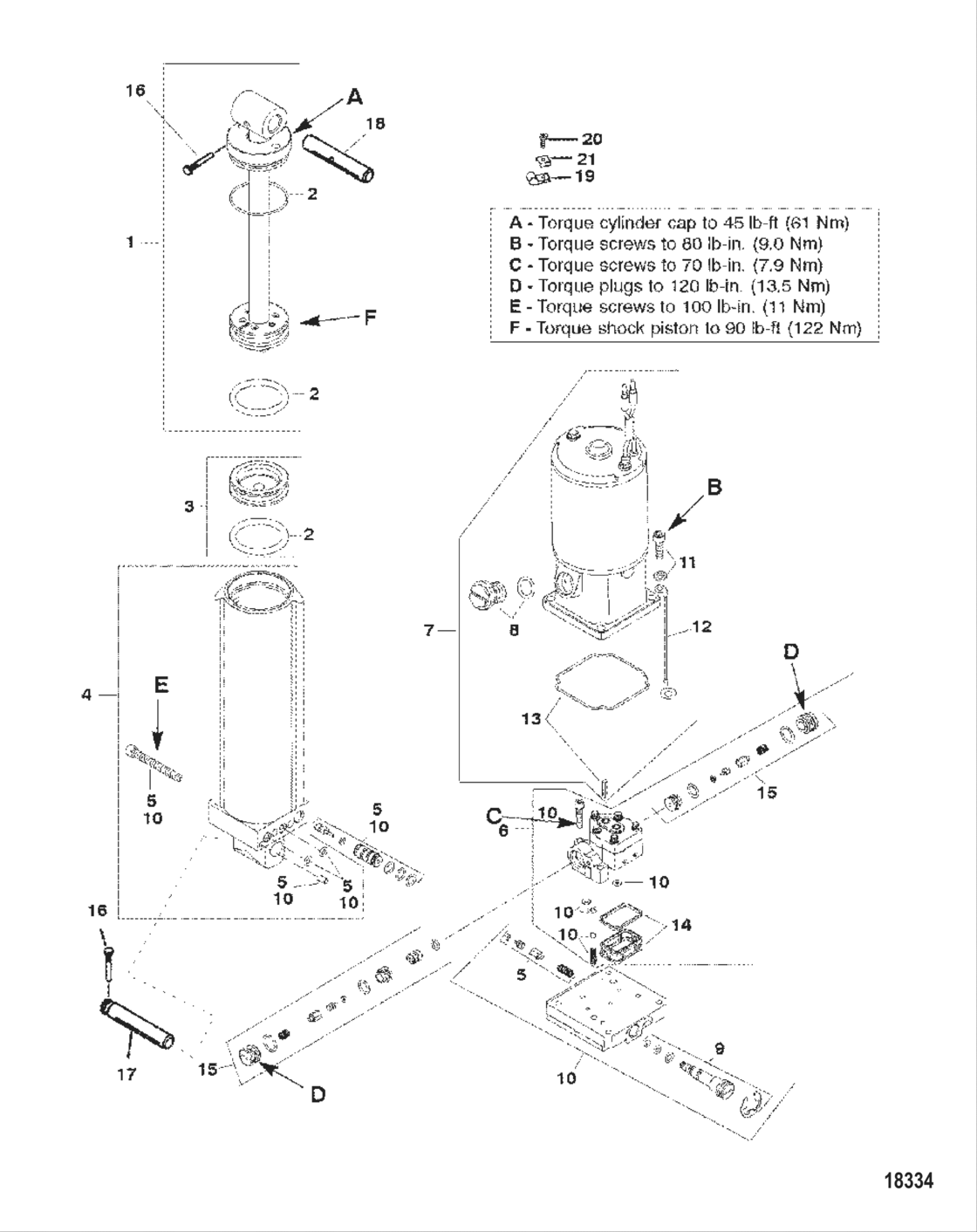Power Trim Components для Mercury-Mercruiser F90, год: . OEM запчасти ...