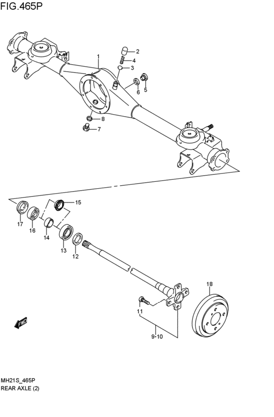 rear axle for 2003 - 2011 Suzuki WAGON R/PLUS/SOLIO/WIDE MH21S | Japan ...