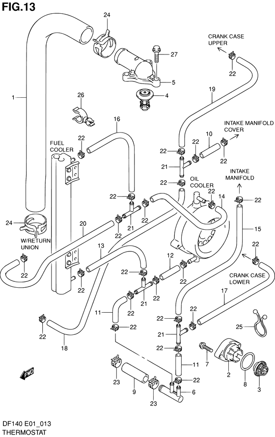 Thermostat for 2002 Suzuki DF140 | General Export No.1 (P01) sales ...