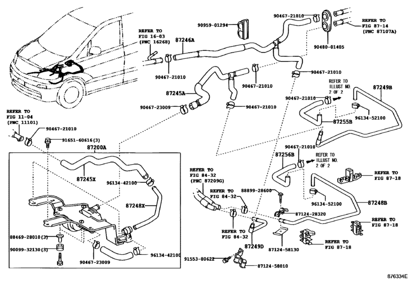 Heating & Air Conditioning - Water Piping for 2003 - 2008 Toyota ...