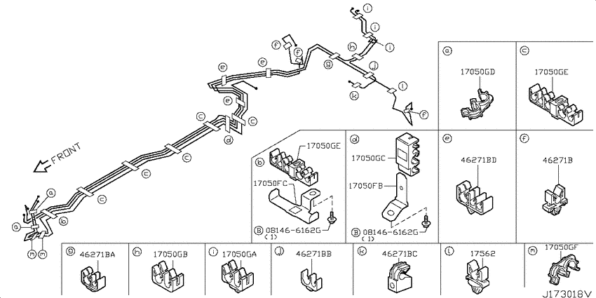 Fuel piping for 2007 - 2012 Nissan SKYLINE CV36 | Japan sales region ...