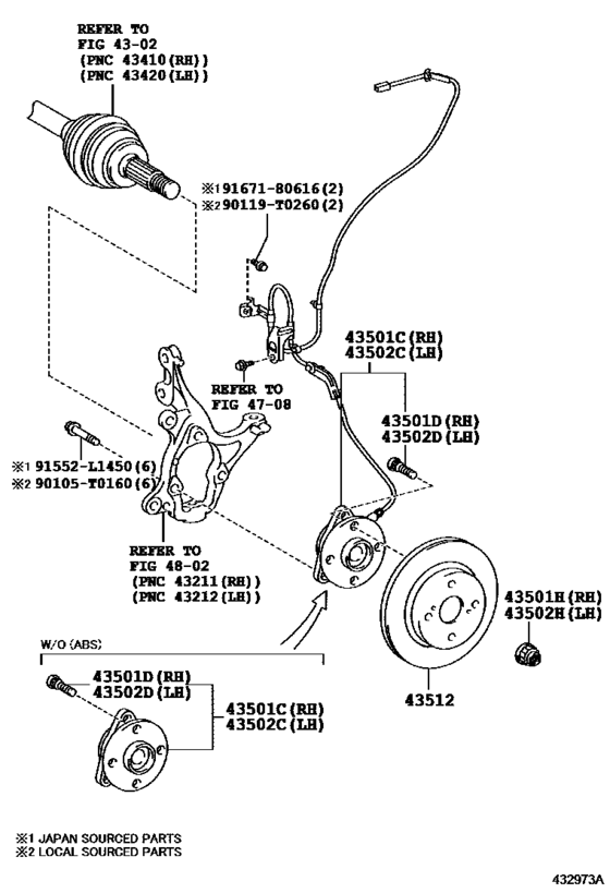 Front Axle Hub for 2016 - 2018 Toyota YARIS/ ECHO/ VIOS/ LIMO NSP150 ...