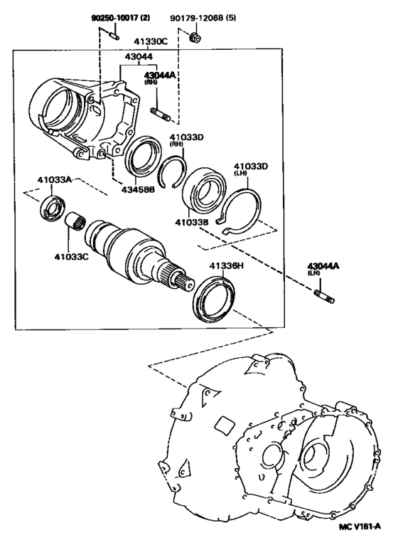 Front Axle Housing & Differential for 1996 - 1999 Toyota STARLET EP91 ...