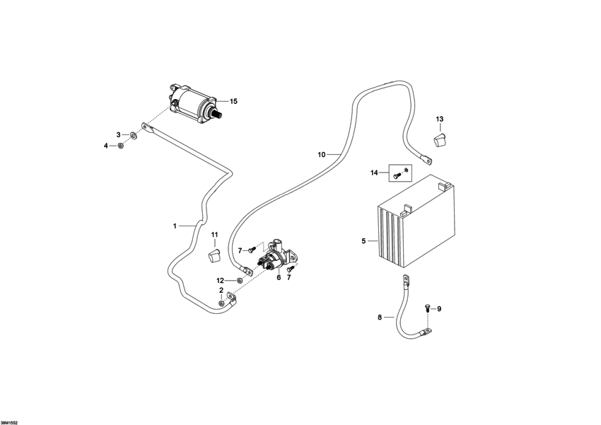 10- Battery And Starter _39M1552 для Bombardier Skandic, год: 2015. OEM ...