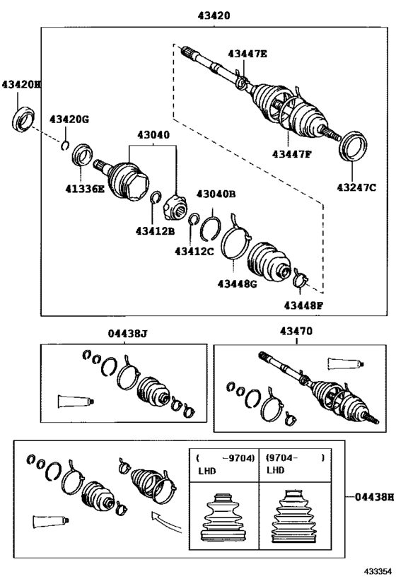 Front Drive Shaft for 1996 - 2001 Toyota CAMRY/ VISTA/ AURION SXV20 ...