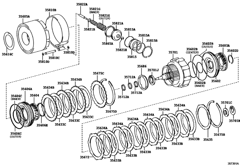 Brake Band & Multiple Disc Clutch (Atm) for 2009 - 2015 Toyota LAND ...