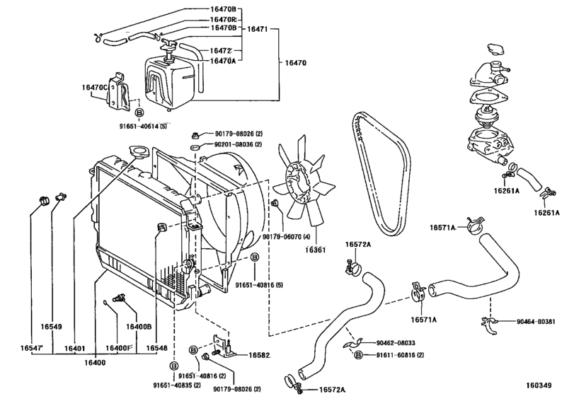 Radiator & Water Outlet for 1990 - 1994 Toyota LAND CRUISER BJ73 ...