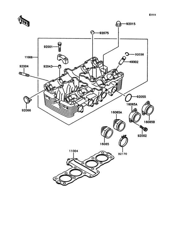 Cylinder head for 1994 Kawasaki ZX400 | Europe sales region ...