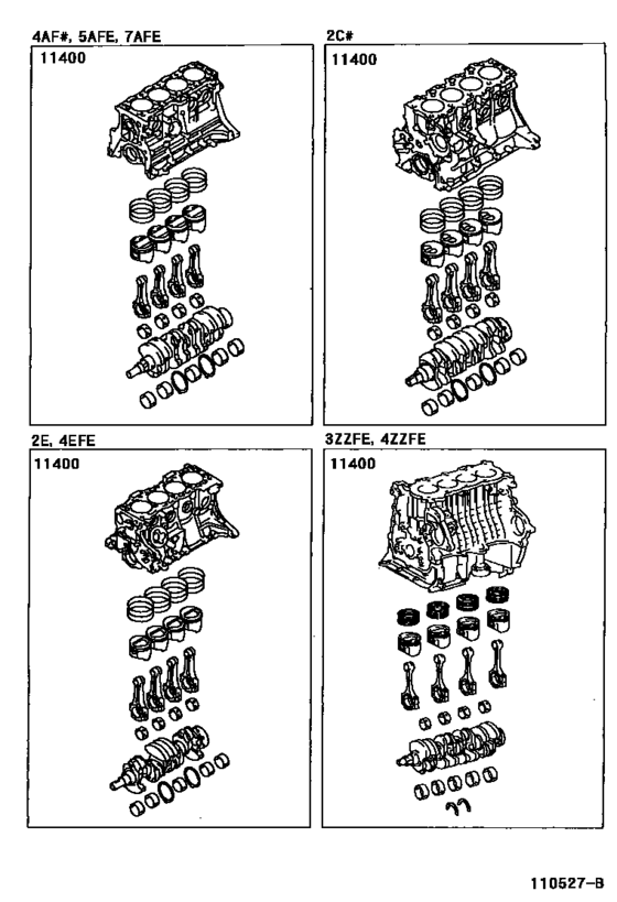 Short Block Assembly for 1997 - 2001 Toyota COROLLA EE110 | General ...