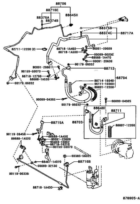Heating & Air Conditioning - Cooler Piping for 1992 - 1997 Toyota ...