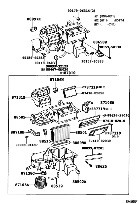 Heating & Air Conditioning - Cooler Unit for 2001 - 2008 Toyota COROLLA ...