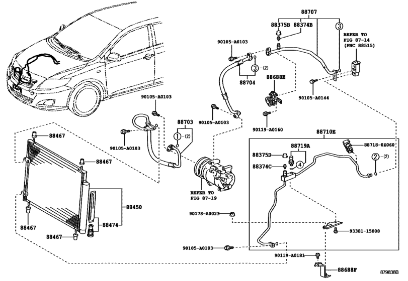 Heating & Air Conditioning - Cooler Piping for 2008 - 2013 Toyota ...
