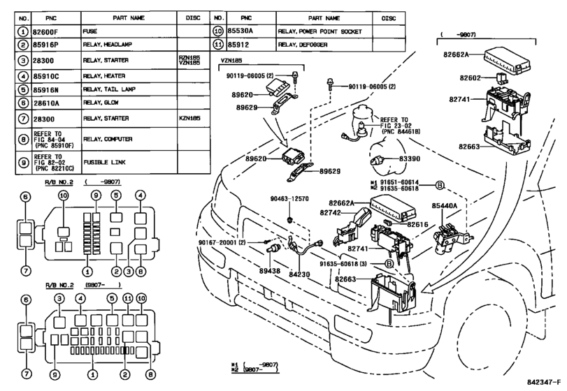 Switch & Relay & Computer for 1995 - 2000 Toyota HILUX SURF/ 4RUNNER ...