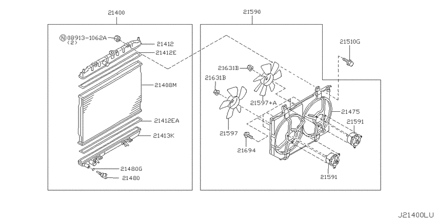 Radiator, shroud & fitting for 2000 - 2012 Nissan X-TRAIL T30 | Japan ...