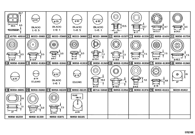 Hole Plug for 2005 - 2012 Toyota RAV4/VANGUARD ACA31 | Japan sales ...