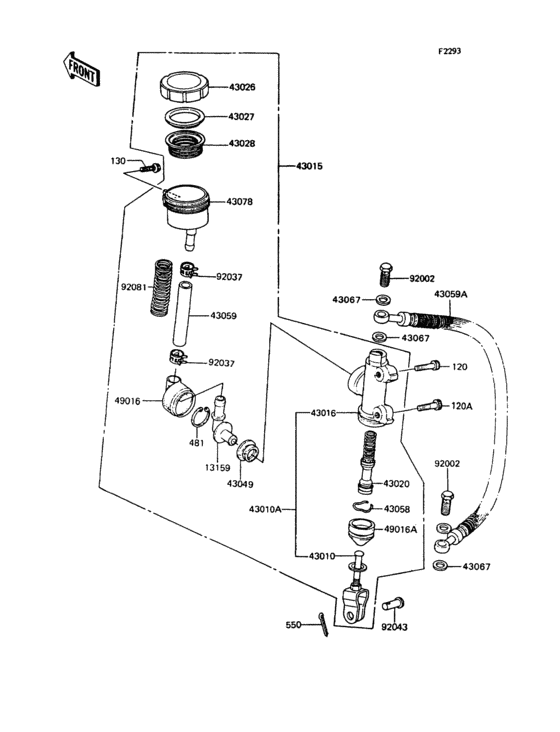 Rear master cylinder for 1994 Kawasaki ZX400 | Europe sales region ...