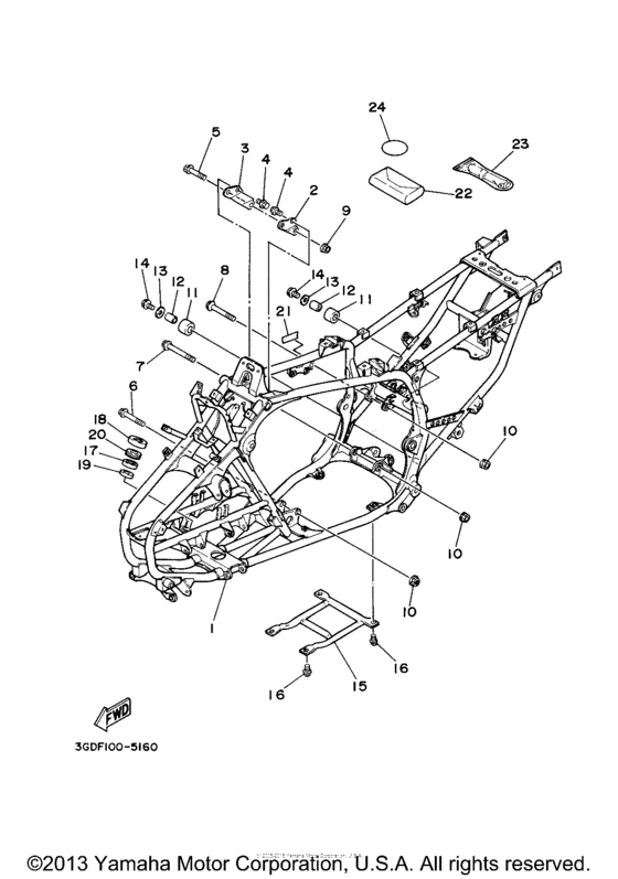 Frame for 2000 Yamaha WARRIOR 350 | USA sales region, , 14547513-810034