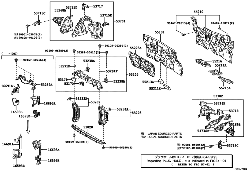 Front Fender Apron & Dash Panel for 2017 - 2018 Toyota YARIS/ ECHO ...
