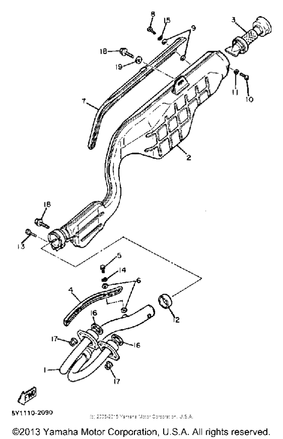 Exhaust for 1982 Yamaha XT550 | USA sales region, , 14562229-810399