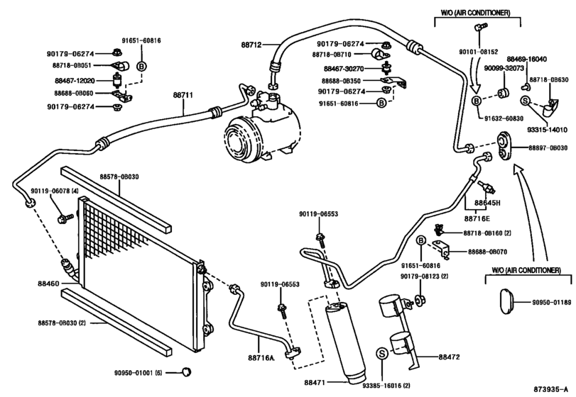 Heating & Air Conditioning - Cooler Piping for 2000 - 2004 Toyota ...