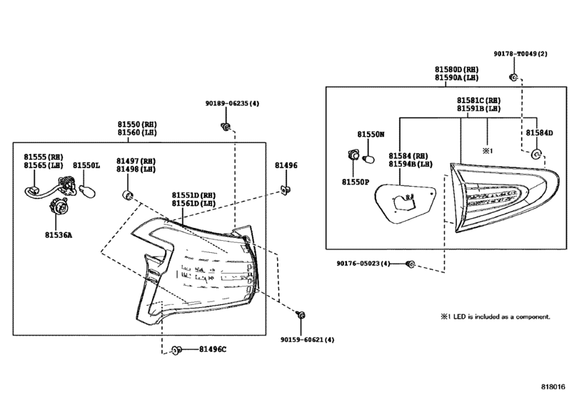 Rear Combination Lamp for 2016 - 2018 Toyota SIENTA ZSP170 | General ...