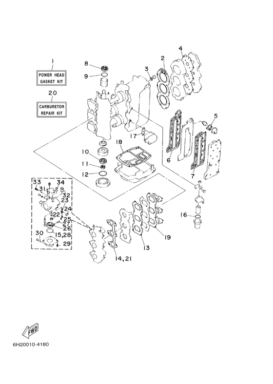 Repair kit for 2000 Yamaha 60 | U.S.A. sales region, , 10707333-691360