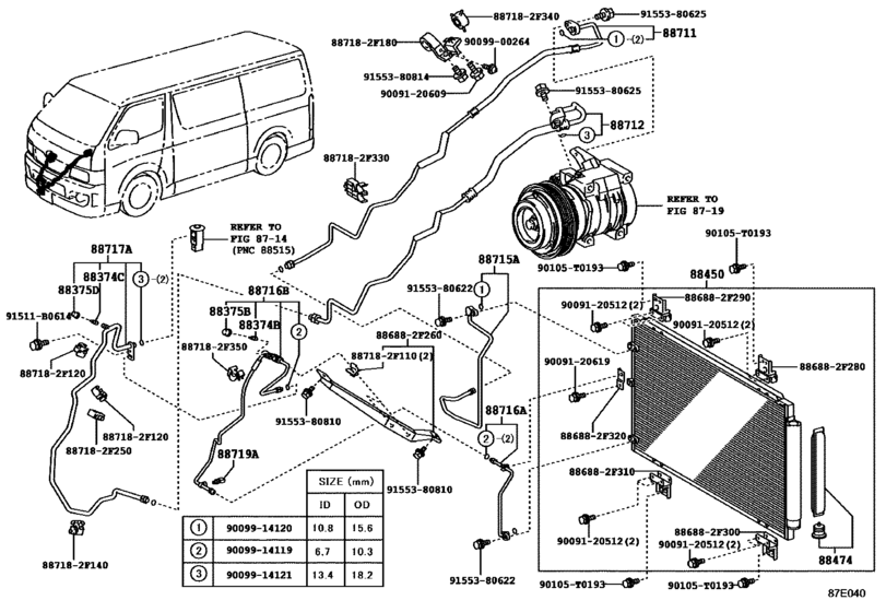 Heating & Air Conditioning - Cooler Piping for 2013 - 2018 Toyota HIACE ...