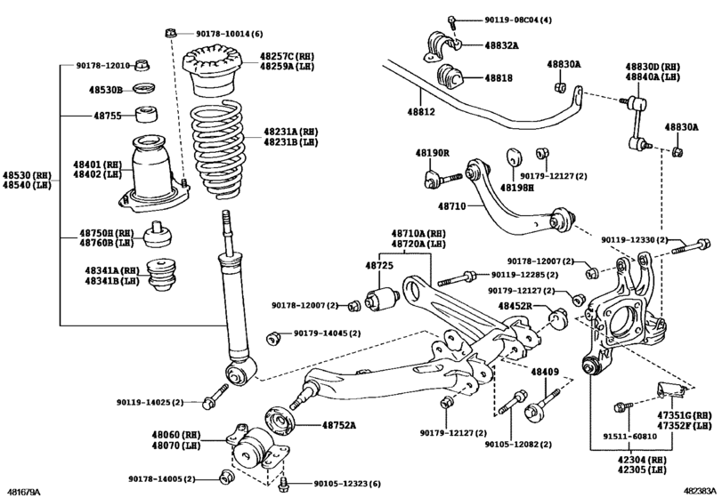 Rear Spring & Shock Absorber for 2006 - 2012 Toyota COROLLA AXIO ...