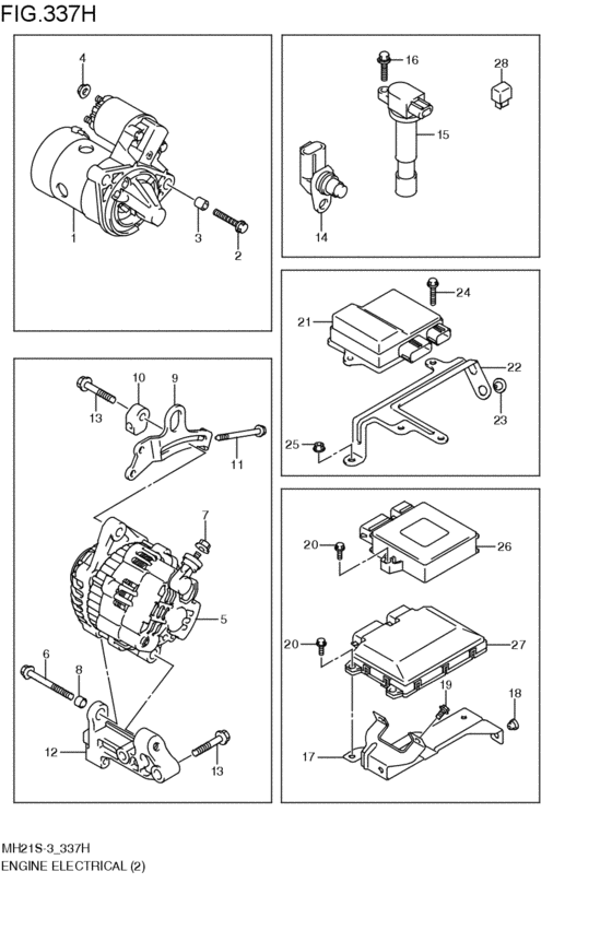 engine electrical for 2004 - 2011 Suzuki WAGON R/PLUS/SOLIO/WIDE MH21S ...