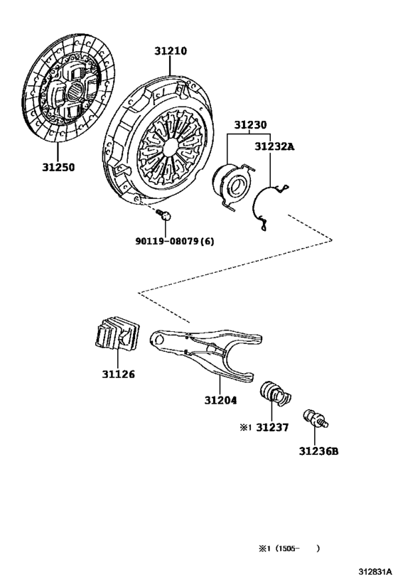 Clutch & Release Fork for 2014 - 2017 Toyota COROLLA ALTIS NZE170 ...