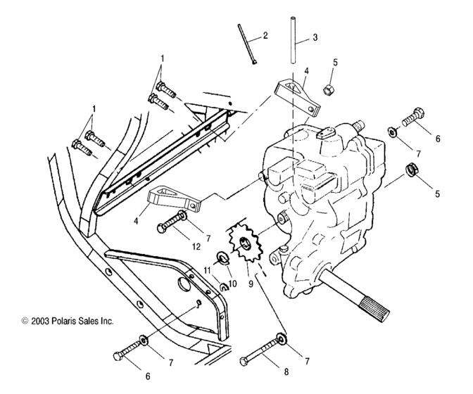 Коробка передач для Polaris SPORTSMAN 500 6X6, год: 2004. OEM запчасти ...