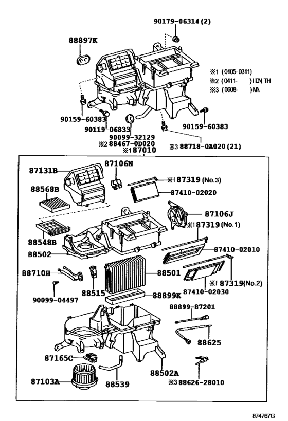 Heating & Air Conditioning - Cooler Unit for 2001 - 2008 Toyota COROLLA ...