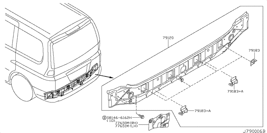 Rear panel & fitting for 2006 - 2012 Nissan SERENA C25 | Japan sales ...