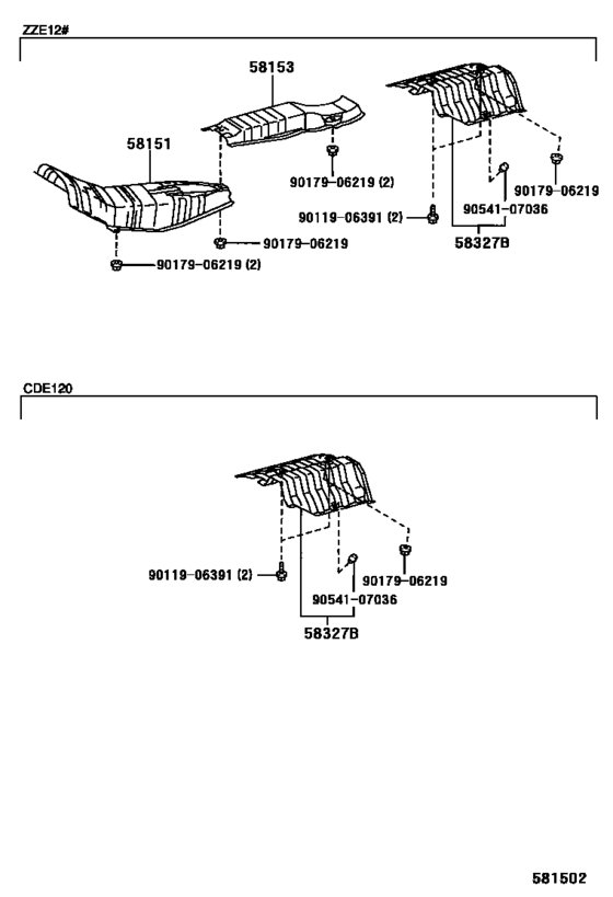 Floor Insulator for 2001 - 2007 Toyota COROLLA ZZE121 | Europe sales ...