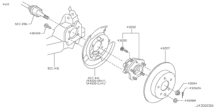 Rear axle for 2007 - 2012 Nissan X-TRAIL T31 | Japan sales region ...
