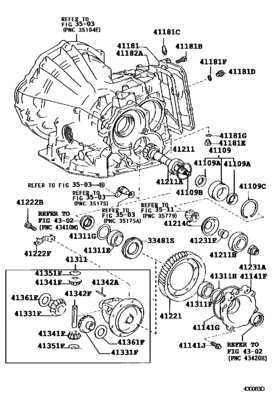 Front Axle Housing & Differential for 1995 - 2000 Toyota SPRINTER ...