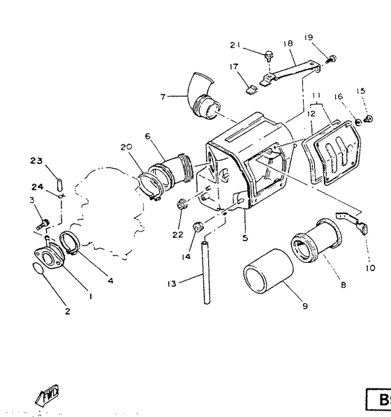 Intake for 1987 Yamaha SR125 | Spain (999) sales region, Yamaha Black ...
