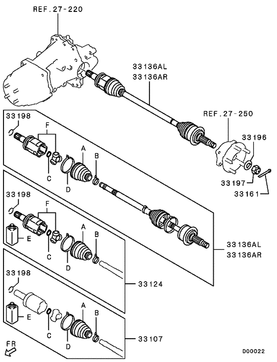 Rear axle drive shaft for 2009 Mitsubishi DELICA D:5 CV5W | Japan sales ...