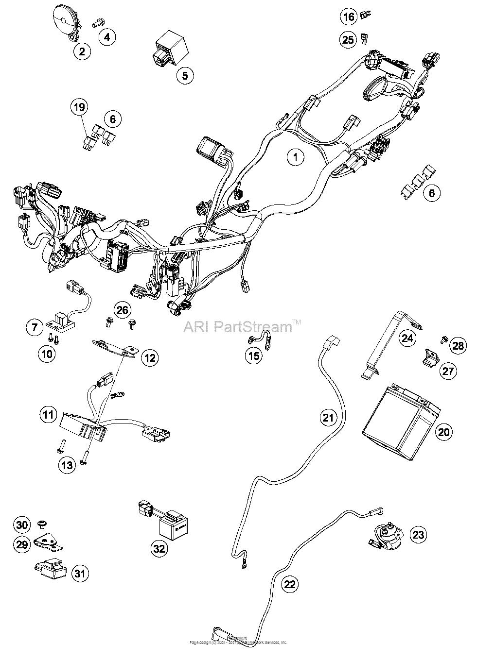 Wiring Harness для KTM 390 DUKE, год: 2015. OEM запчасти - Мегазип ...