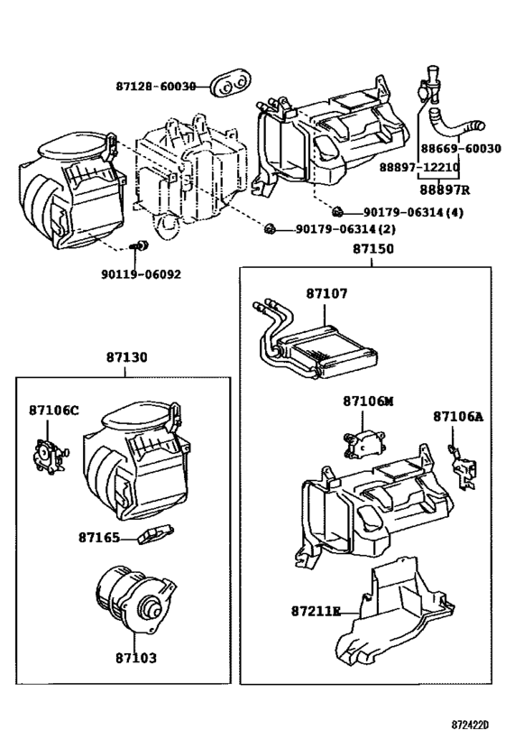 Heating & Air Conditioning - Heater Unit & Blower for 2002 - 2007 ...