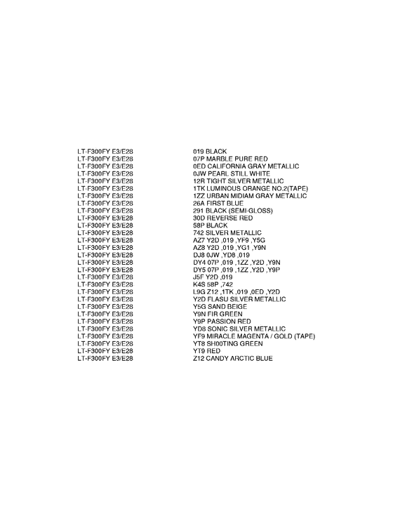 Color chart for 1999 Suzuki LT-F300F LT-F300F (KingQuad 300) | US ...
