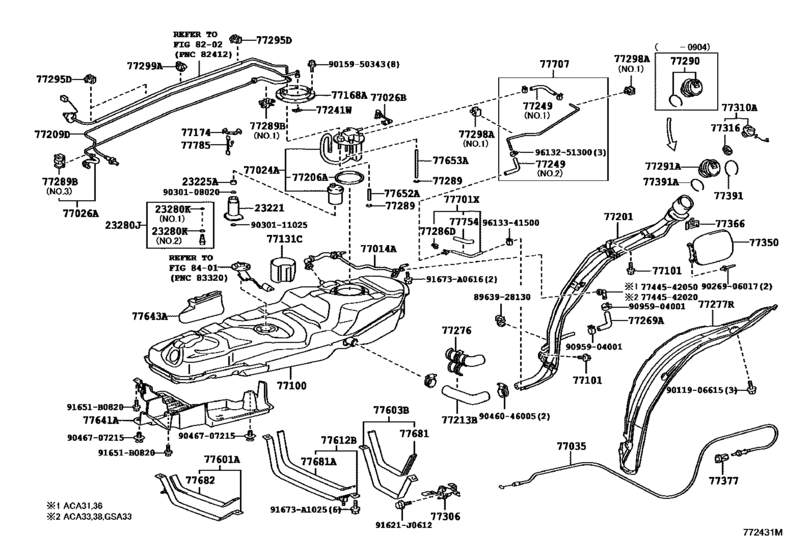 Fuel Tank & Tube для Toyota RAV4/VANGUARD ACA38, год: 2008 - 2013. OEM ...